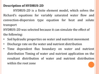 Modeling Nutrient Distribution Under Drip Fertigation | PPT