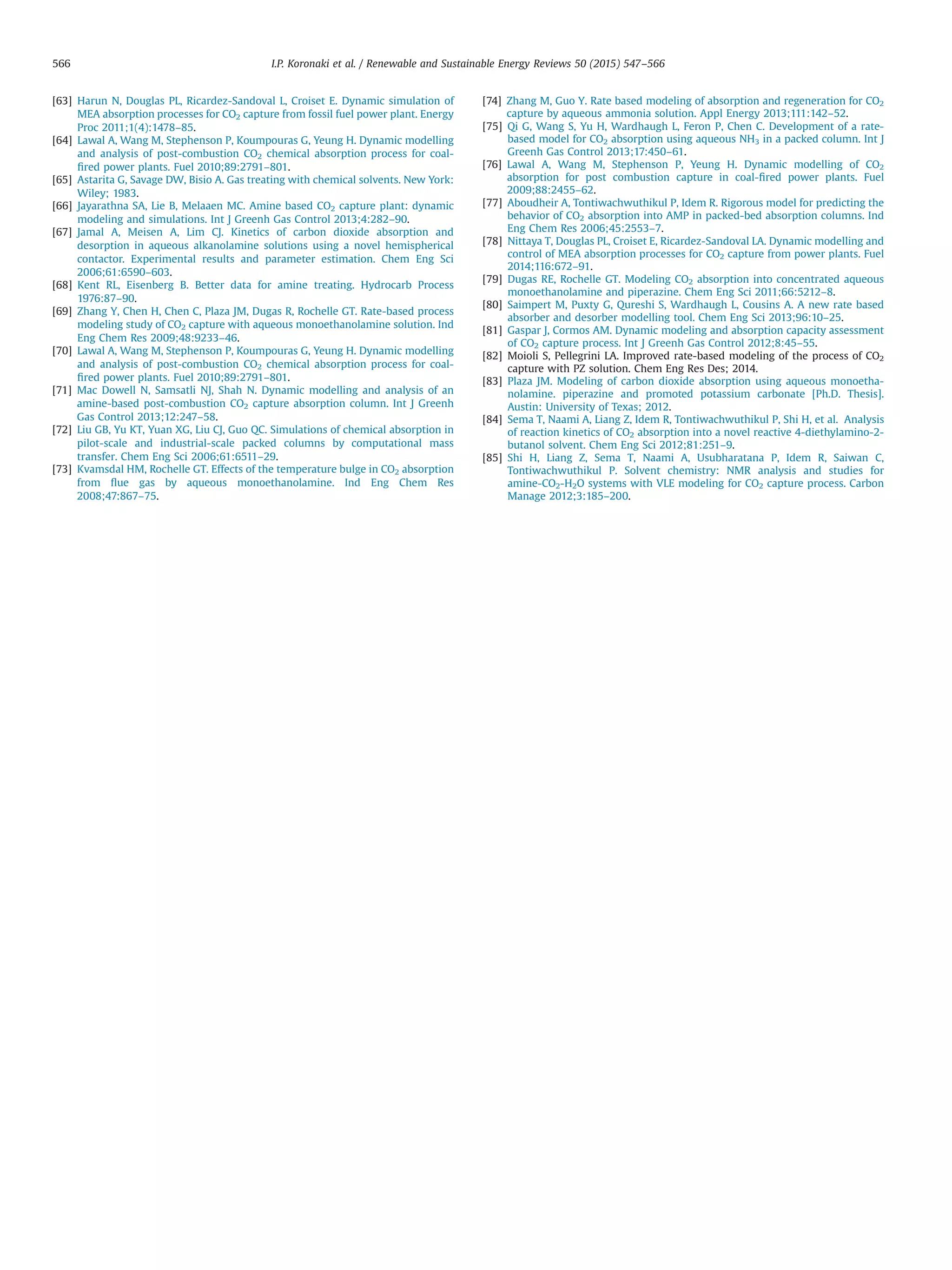 Modeling Of Co2 Capture Via Chemical Absorption Processes An