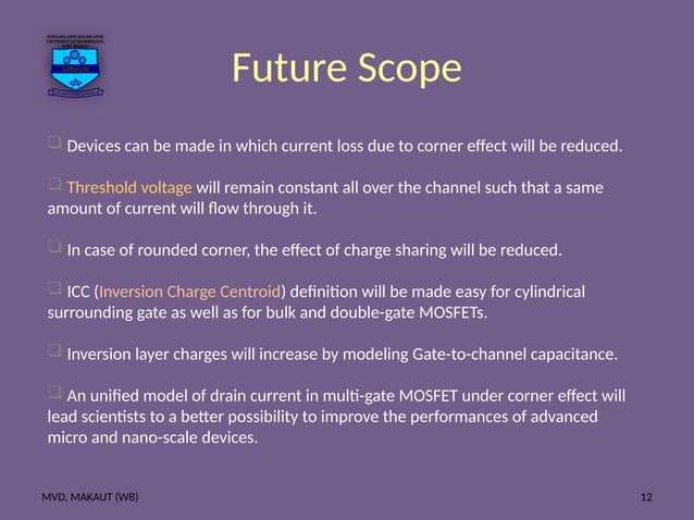 Modeling of Corner Effect in Multi-Gate MOSFET Devices.pptx | Physics ...