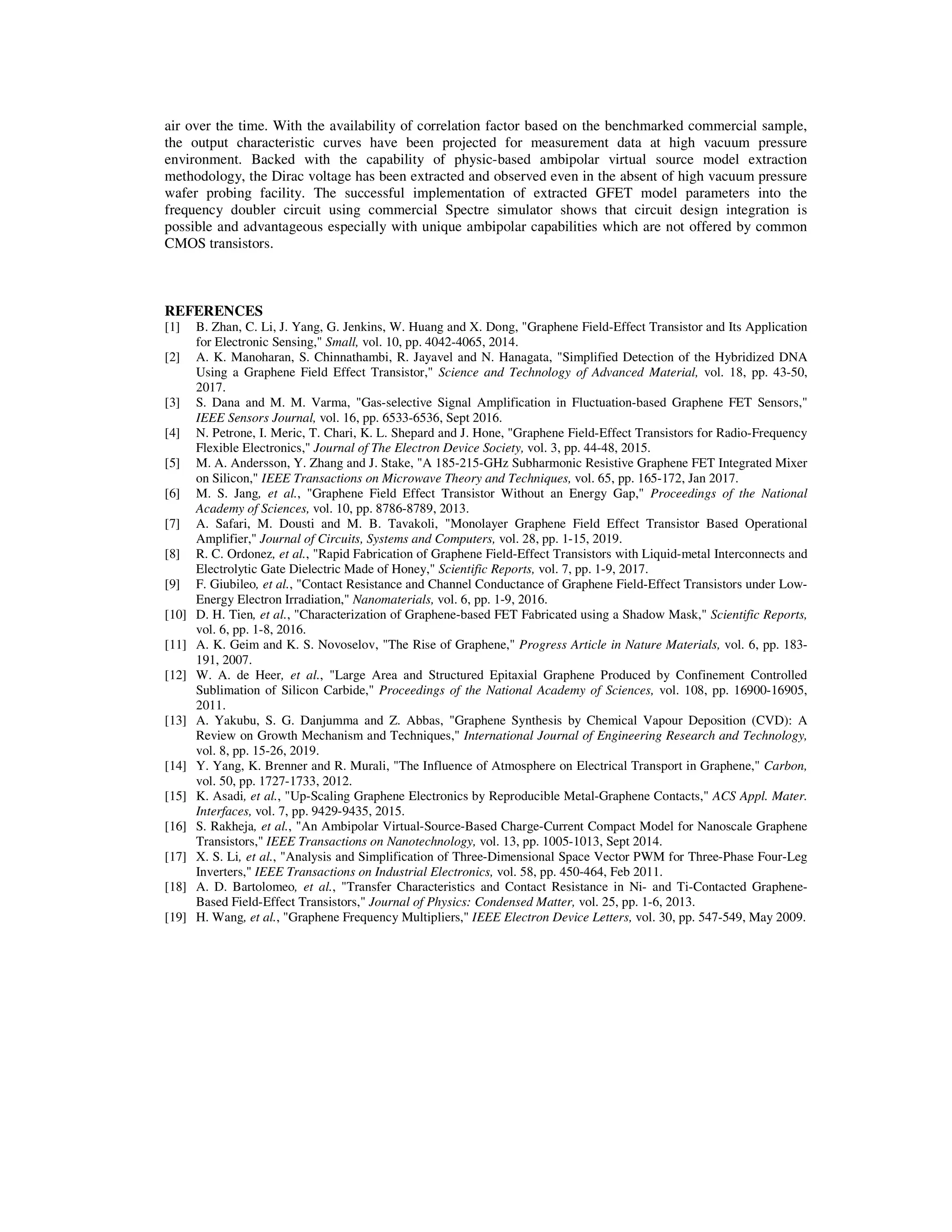 Modeling of dirac voltage for highly p doped graphene field effect ...