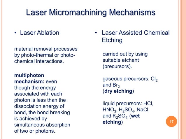 Modeling of laser micromachining | PPT | Free Download