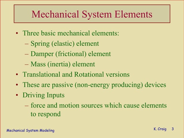 Modeling of mechanical_systems | PPT