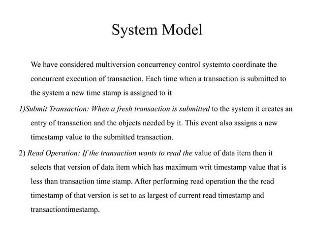 Modeling of multiversion concurrency control | PPT