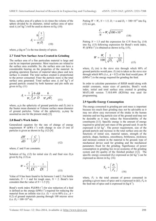 Modeling of size reduction, particle size analysis and flow characterisation of spice powders ...