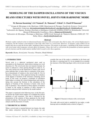 Modeling of the damped oscillations of the viscous beams structures with swivel joints for ...