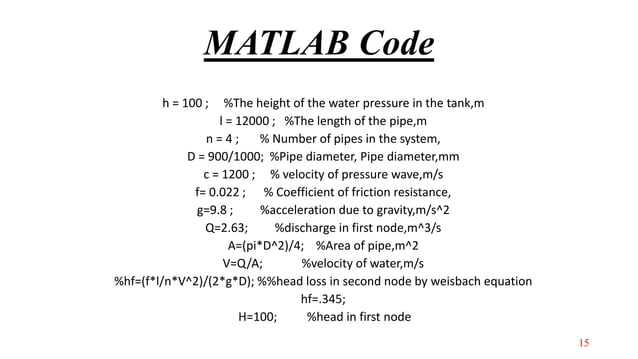 Modeling Of Transient Fluid Flow In The Simple Pipeline System Pdf Physics Science