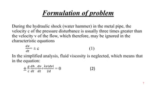 Modeling of transient fluid flow in the simple pipeline system | PDF | Physics | Science