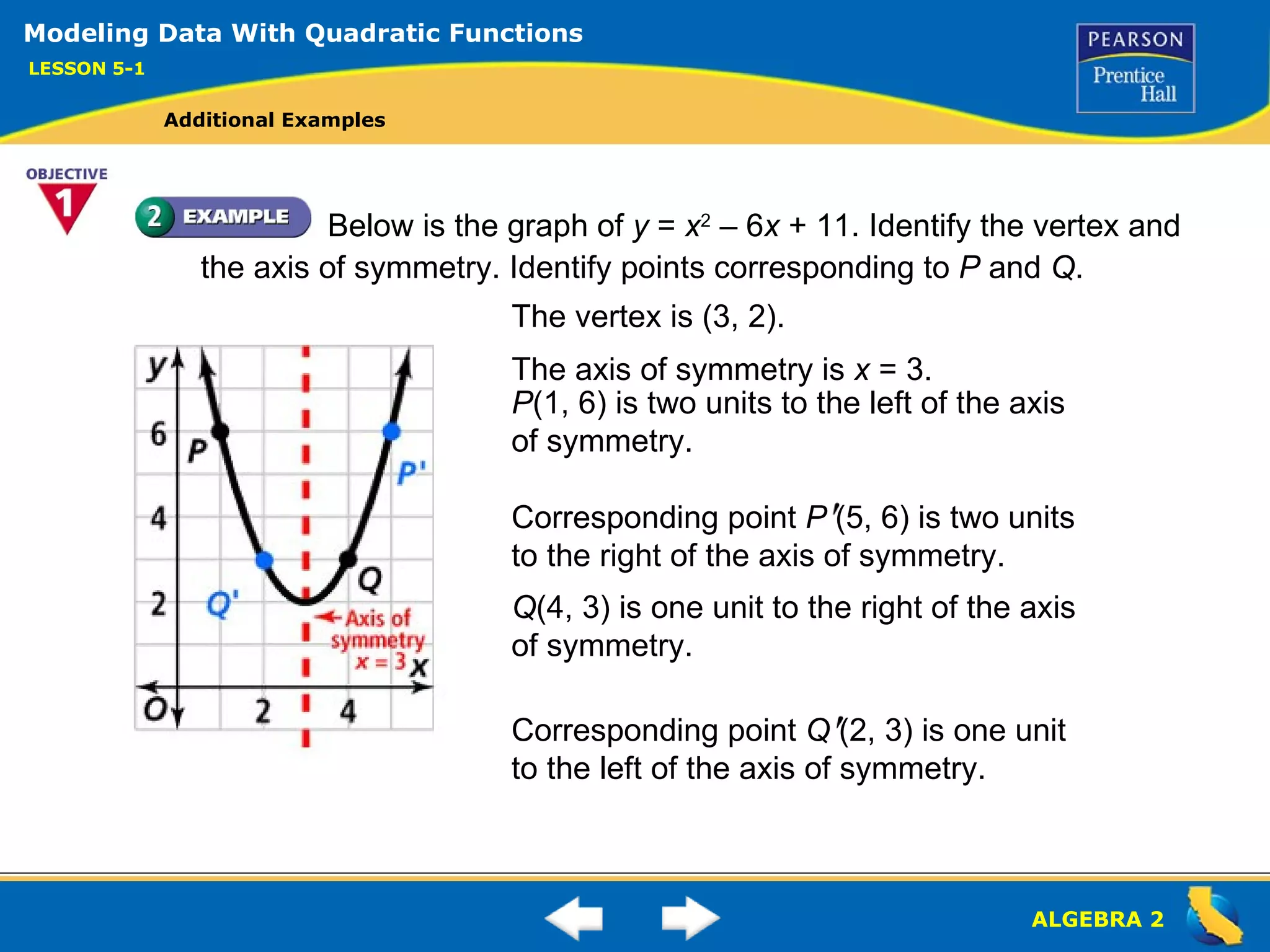 Modeling quadratic fxns | PPT