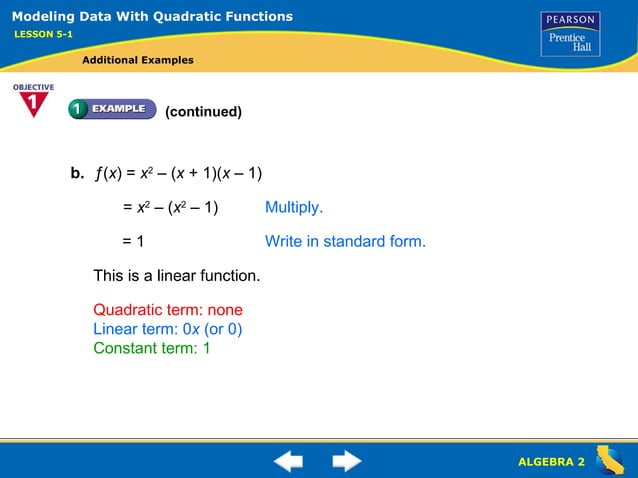Modeling quadratic fxns | PPT