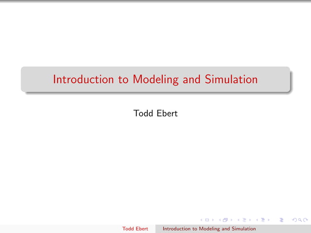 Introduction to Modeling and Simulation | PPT