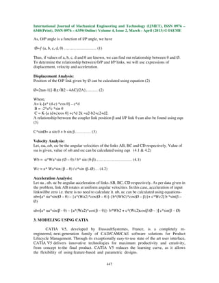 Modeling, simulation & dynamic analysis of four bar planar | PDF