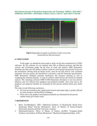 Modeling, simulation & dynamic analysis of four bar planar | PDF