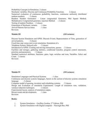 Modeling & Simulation Lecture Notes | PDF
