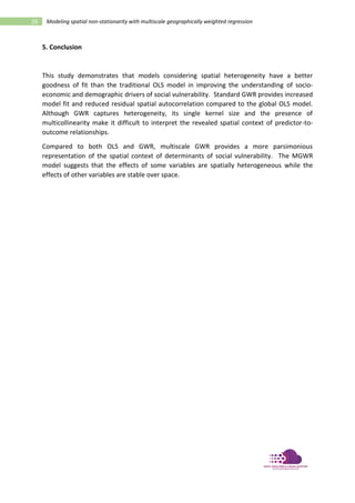 Modeling spatial non-stationarity with multiscale geographically weighted regression | PDF