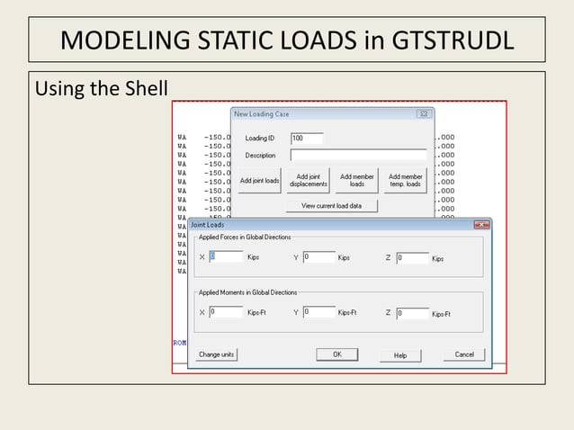 Modeling static loads in gtstrudl | PPTX