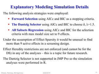 Modeling strategies for definitive screening designs using jmp and r | PPTX