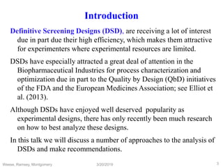 Modeling strategies for definitive screening designs using jmp and r | PPTX