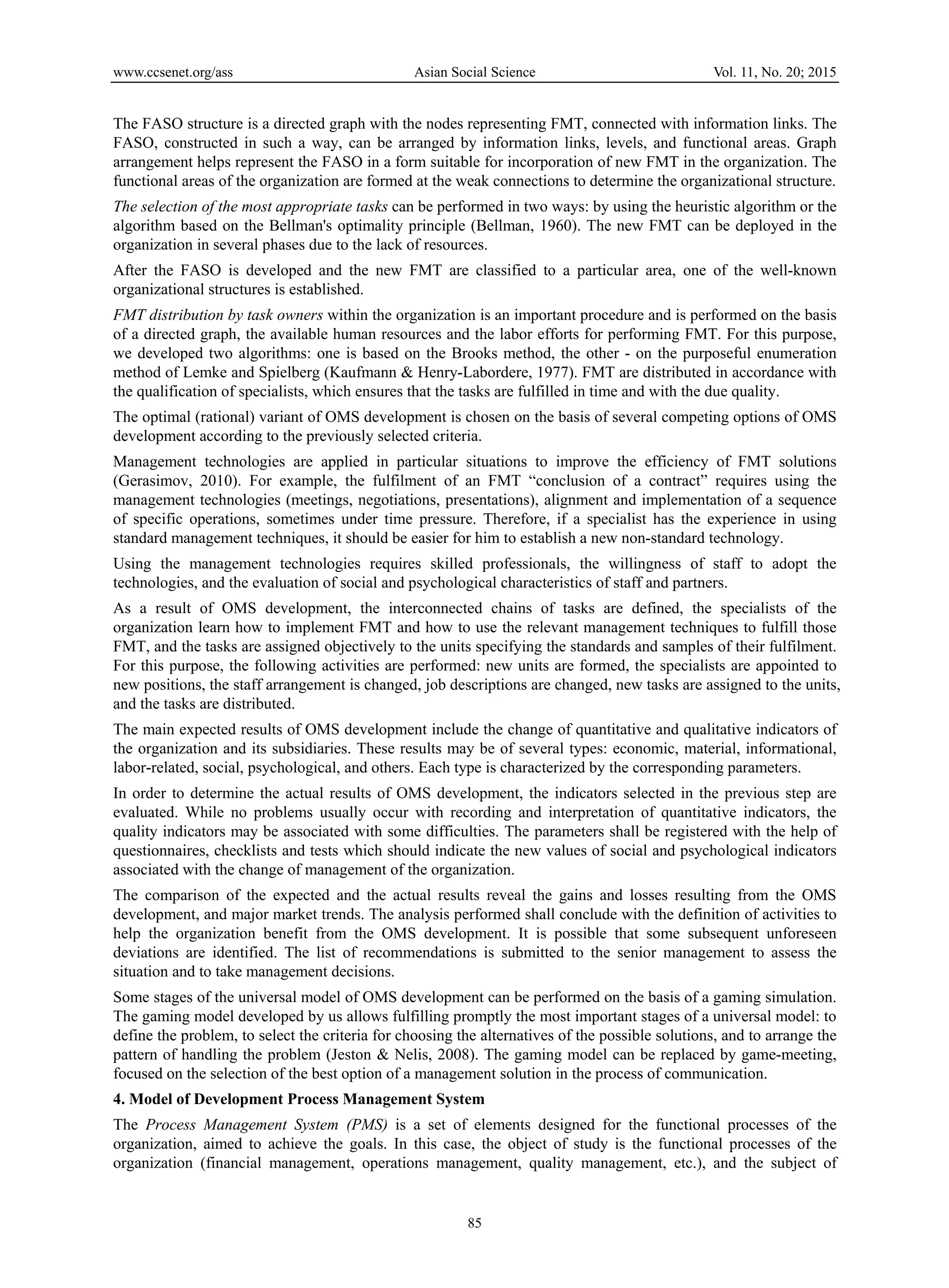 Modeling the development of org man system (1) | PDF