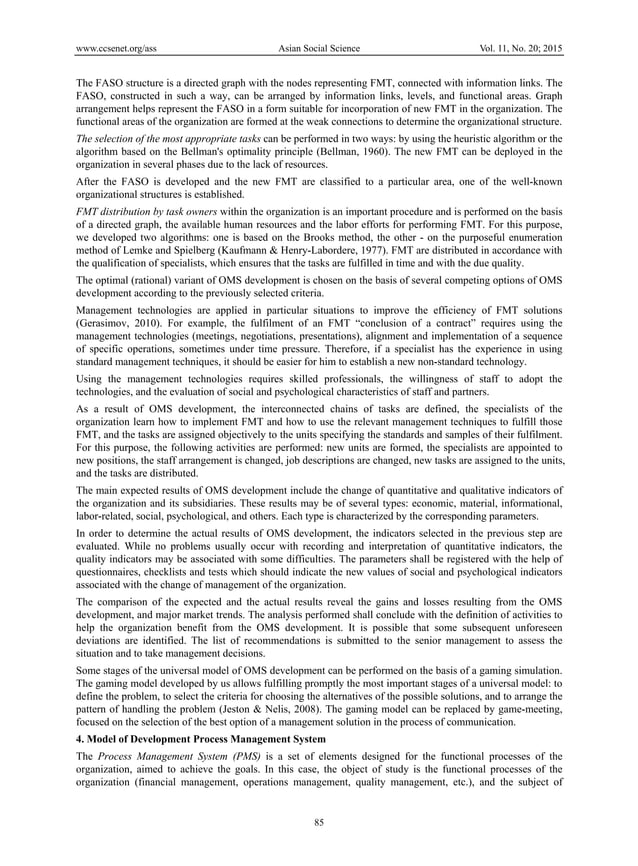 Modeling the development of org man system (1) | PDF