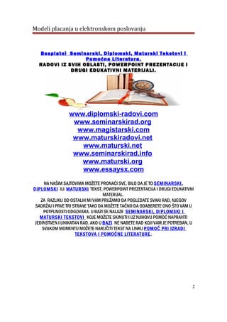 Modeli placanja u elektronskom poslovanju | PDF