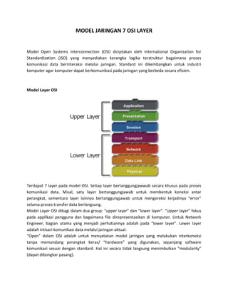 Model jaringan 7 osi layer | PDF