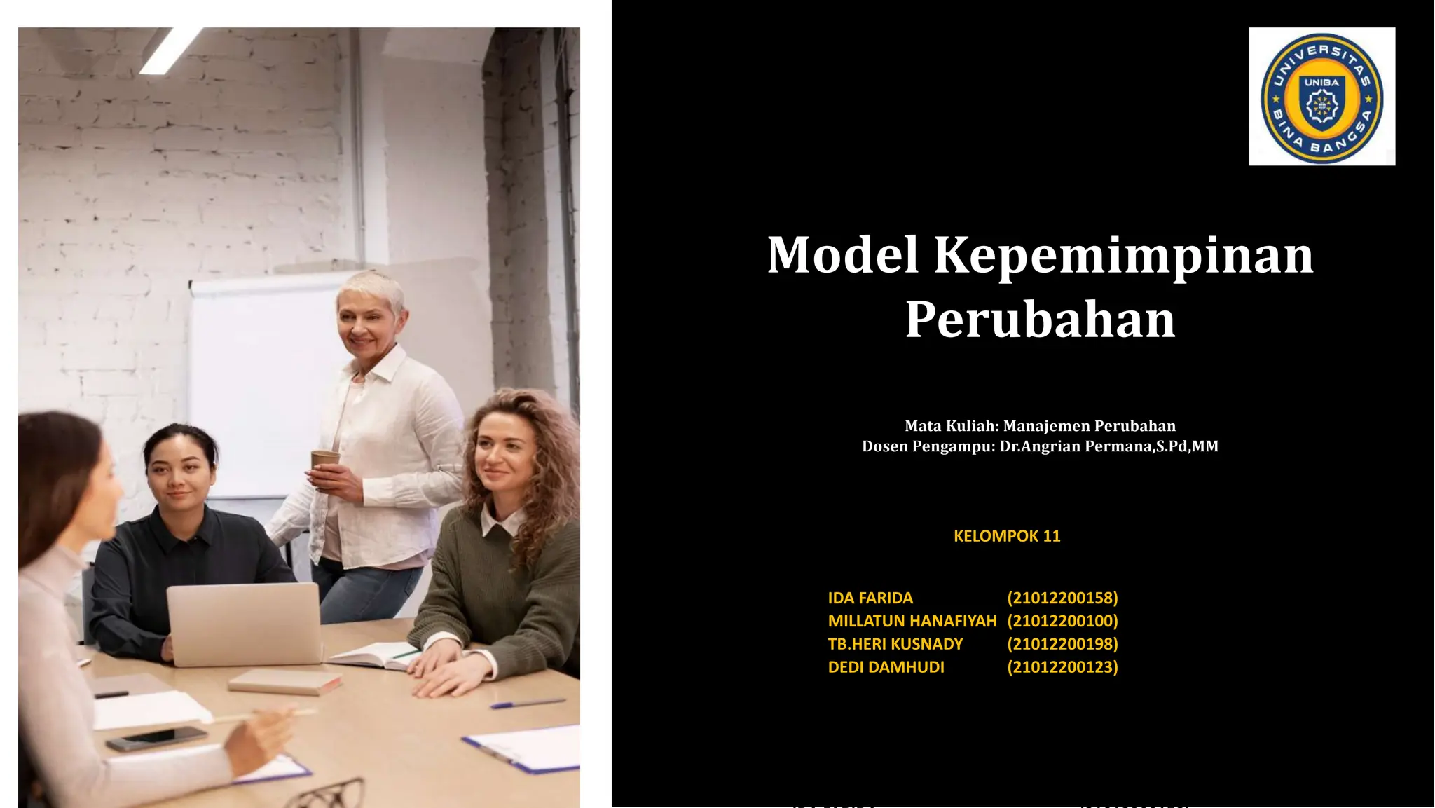Model Kepemimpinan Perubahan. Sub Materi dari manajemen Perubahan | PPTX