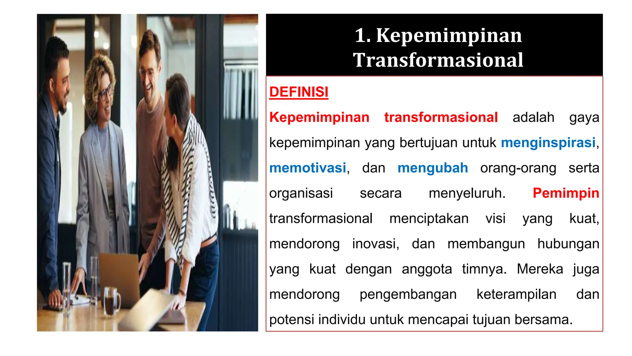 Model Kepemimpinan Perubahan. Sub Materi dari manajemen Perubahan | PPTX