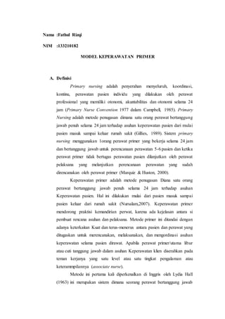 Model keperawatan primer | DOCX