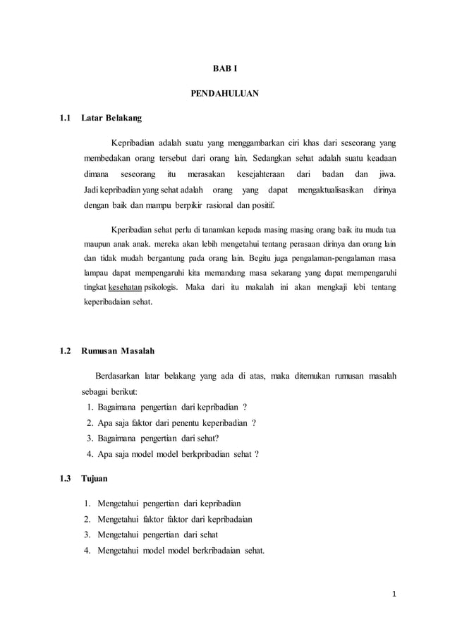 Model kepribdian sehat | PDF