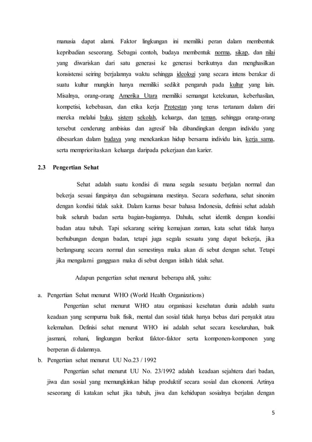 Model kepribdian sehat | DOCX