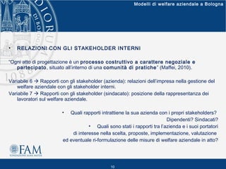 Modelli di welfare aziendale a Bologna | PPT
