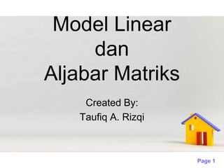 Model linear | PPT