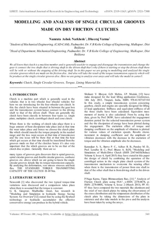 Modelling and analysis of single circular grooves made on dry friction ...