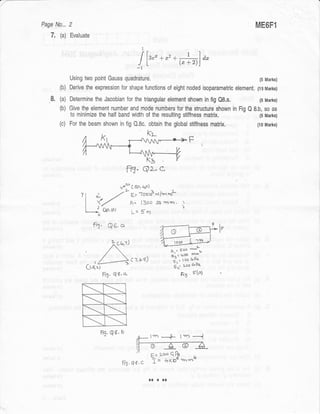 Modelling and finite element analysis: Question Papers | PDF | Physics | Science