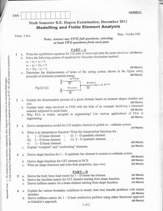Modelling and finite element analysis: Question Papers | PDF | Physics | Science
