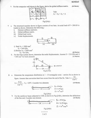 Modelling and finite element analysis: Question Papers | PDF