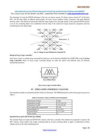 MODELLING AND IMPLEMENTATION OF AN IMPROVED DSVM SCHEME FOR PMSM DTC | PDF
