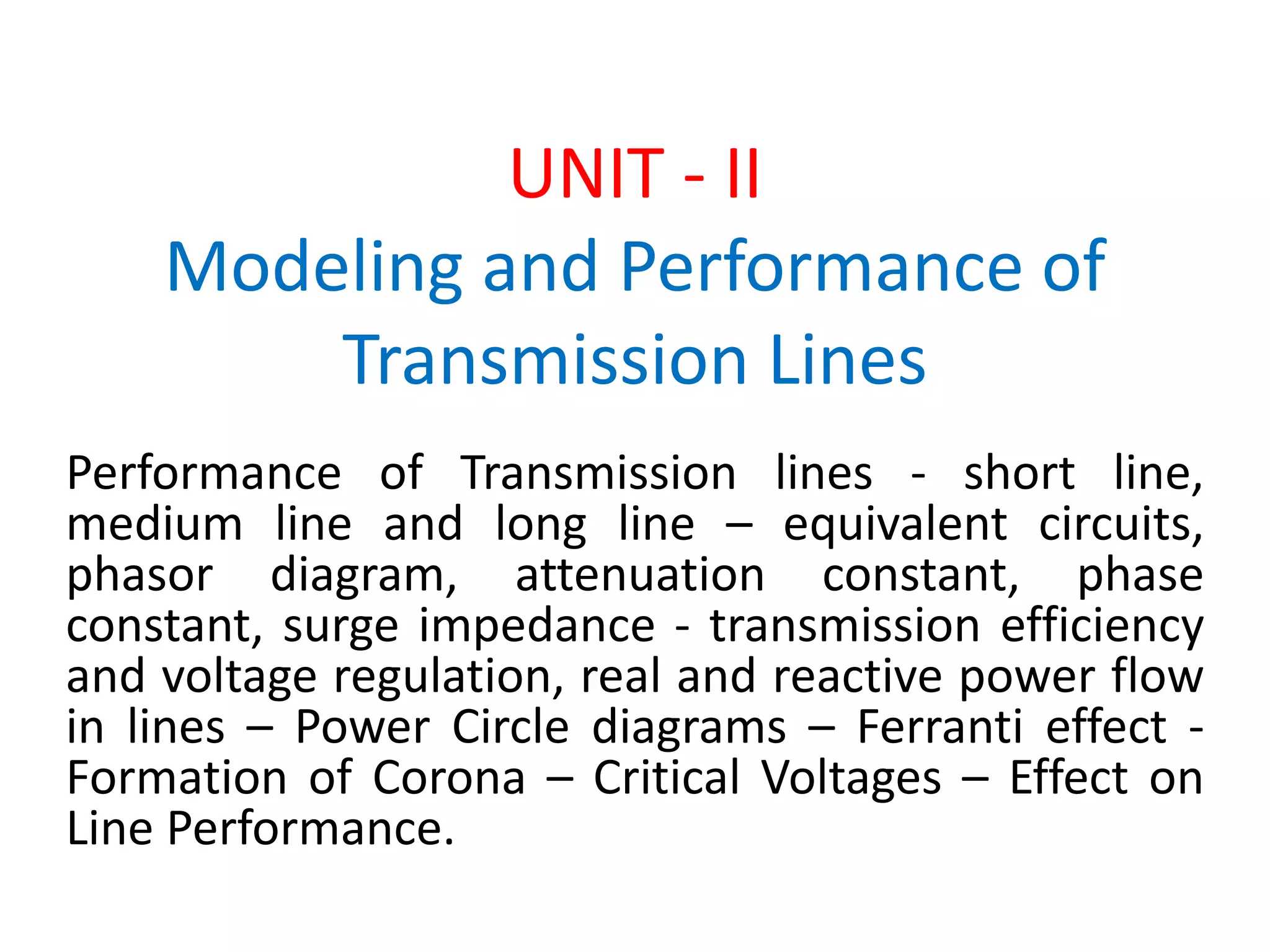 Modelling and Performance of transmission lines.pptx