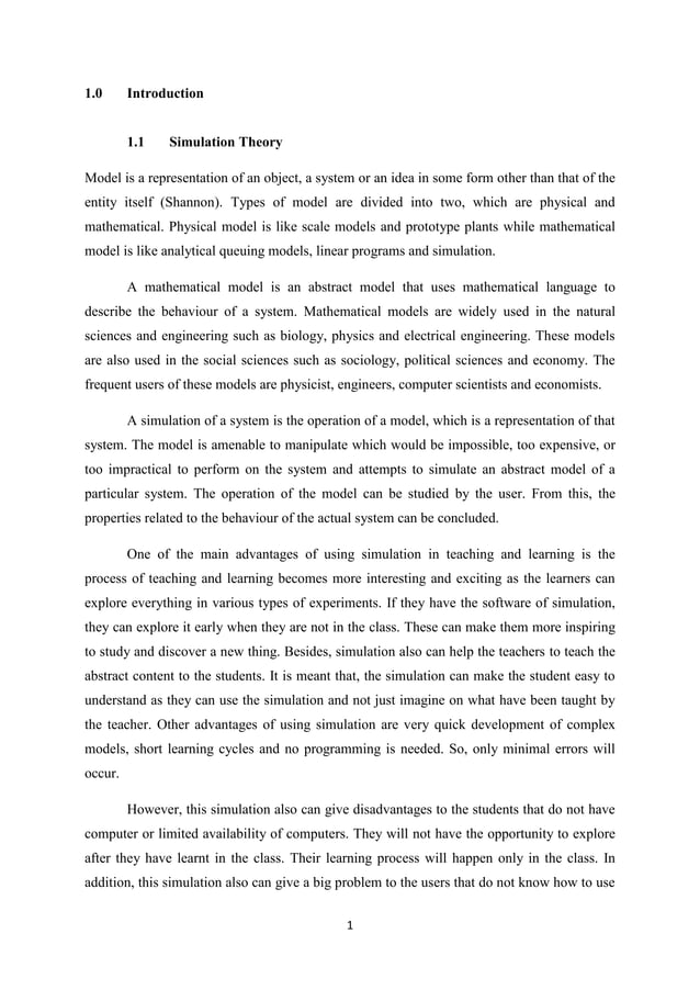 Modelling and simulation using stella | DOCX