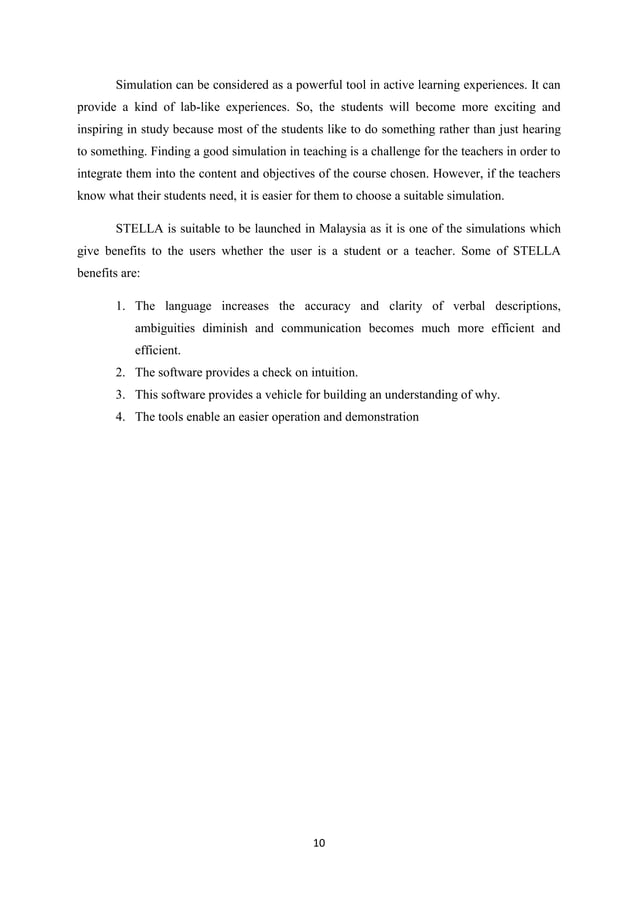 Modelling and simulation using stella | DOCX