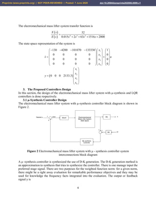 Modelling design and control of an electromechanical mass lifting system using optimal and ...