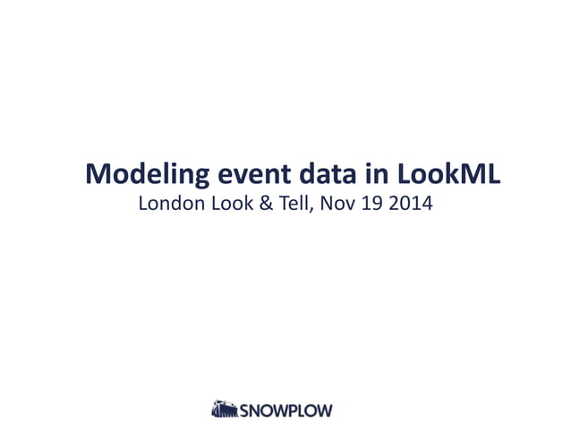 Modelling event data in look ml | PPT