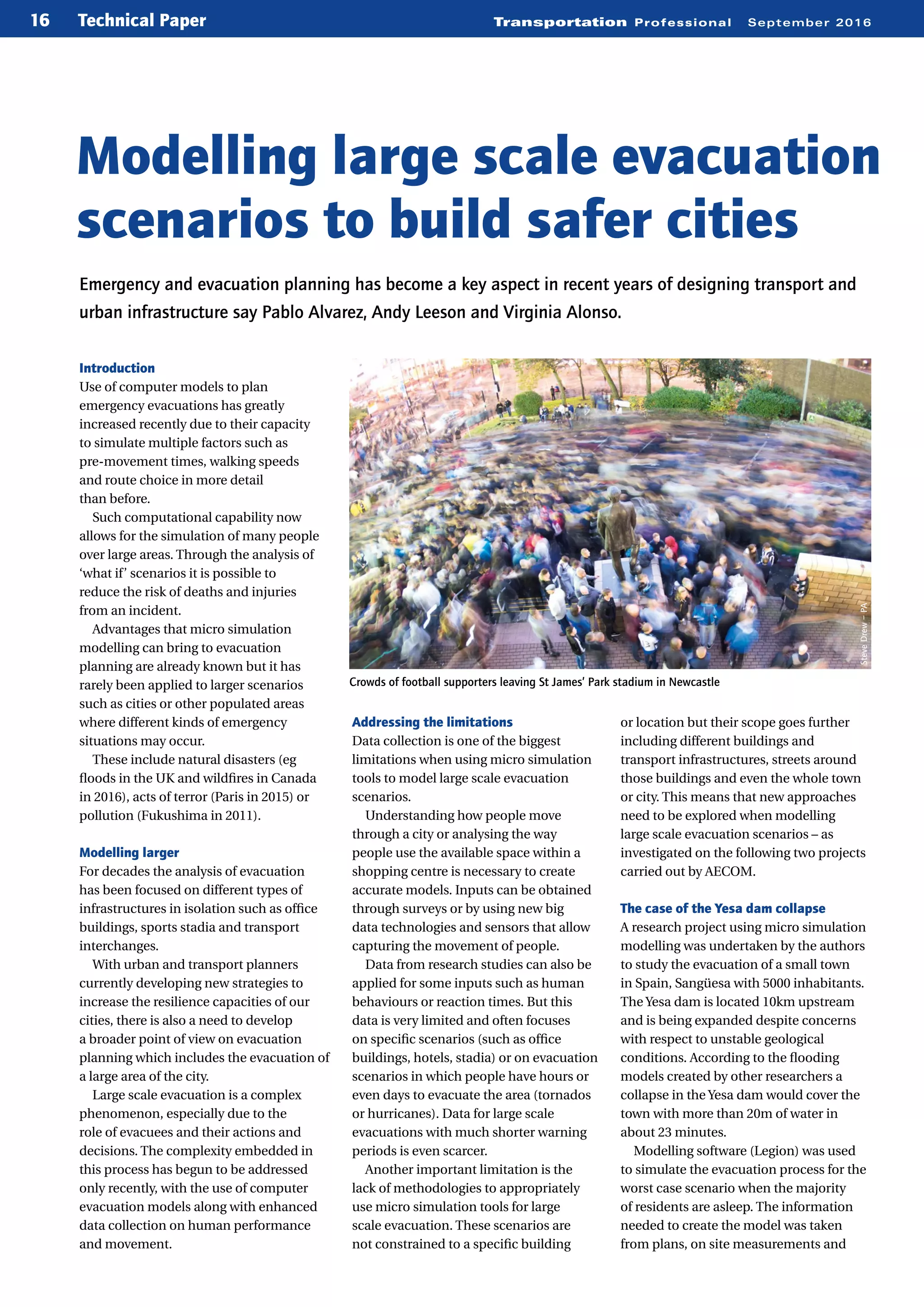 Modelling large scale evacuation scenarios to build safer cities | PDF