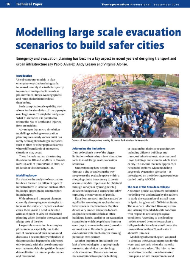 Modelling large scale evacuation scenarios to build safer cities | PDF