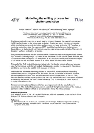 Modelling milling chatter | PDF | Woodworking | Arts and Crafts