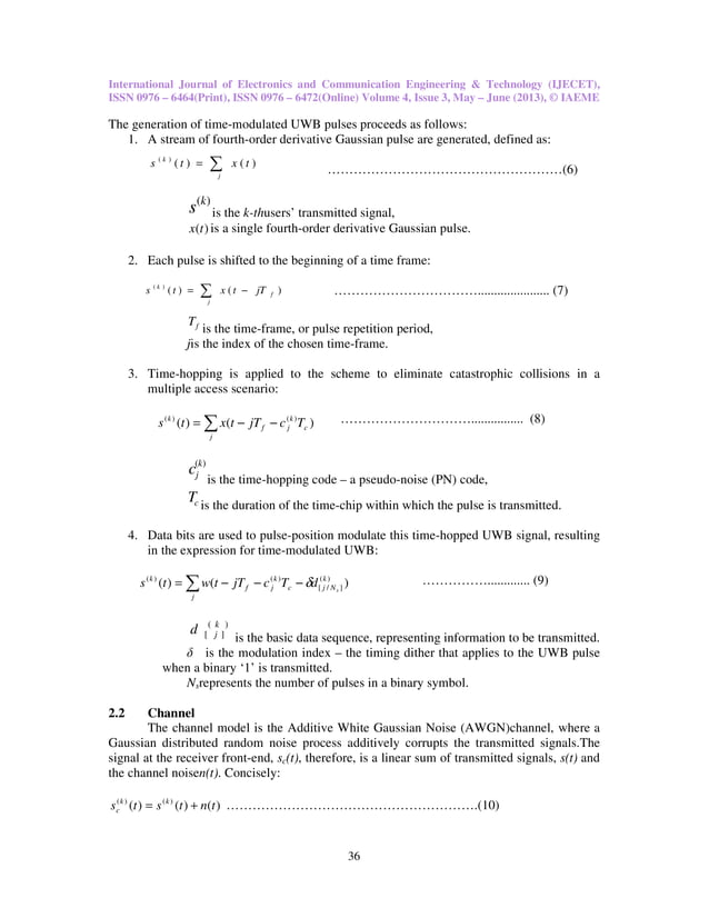 Modelling Of A Time Modulated Ultra Wideband Communication Link Pdf