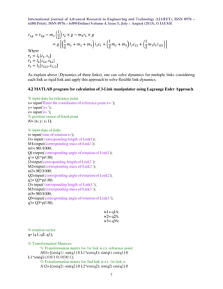 Modelling of flexible link manipulator dynamics using rigid link theory ...