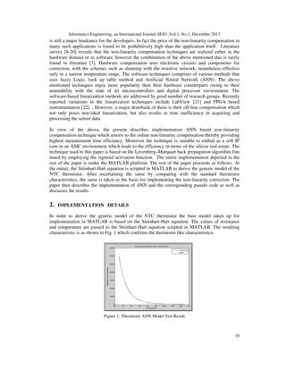 Modelling of ntc thermistor using artificial neural network for non linearity compensation | PDF