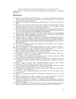 Modelling of ntc thermistor using artificial neural network for non linearity compensation | PDF