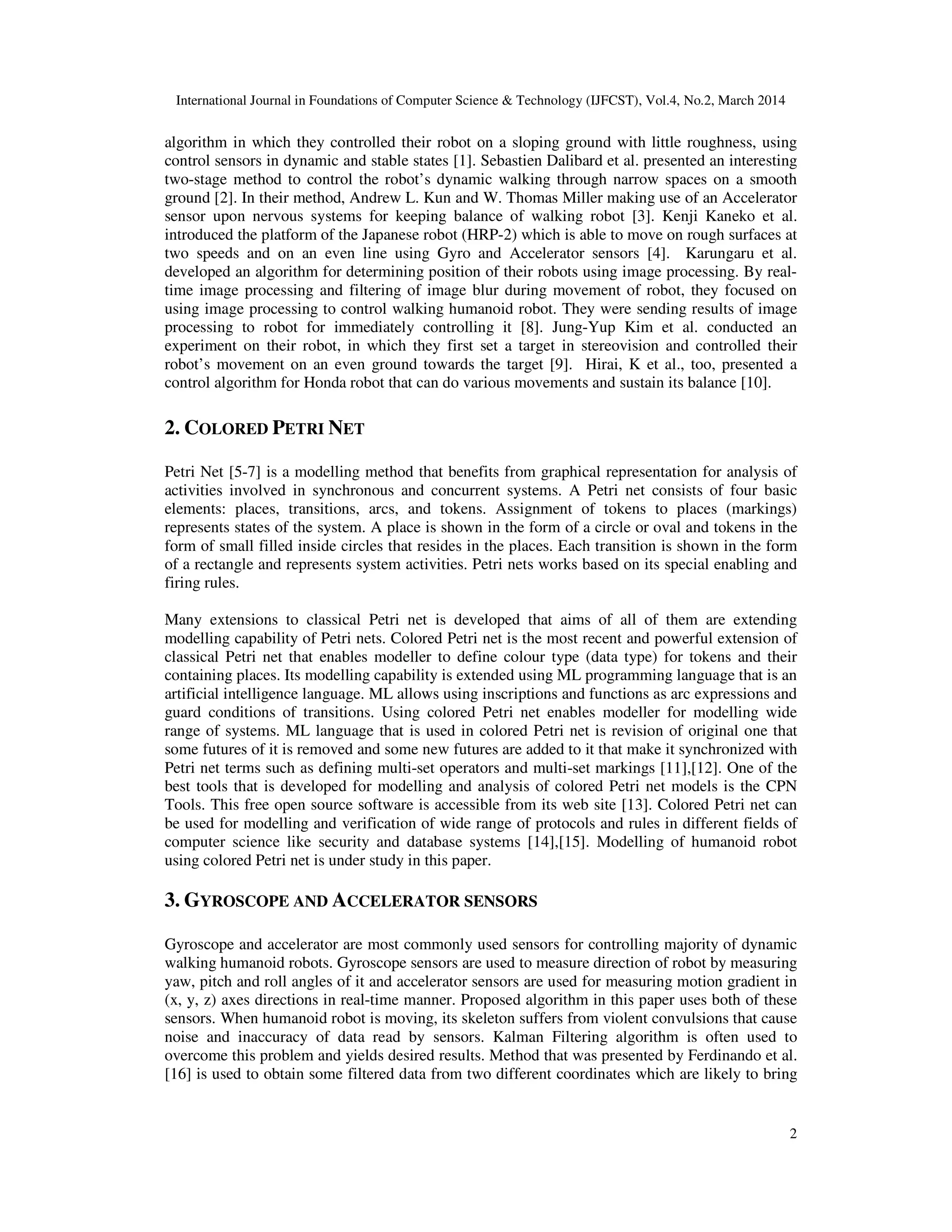 Modelling Of Walking Humanoid Robot With Capability Of Floor Detection